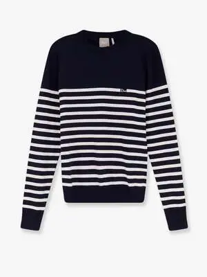 Dior Wool Sweater With Striped Pattern And Embroidered Logo