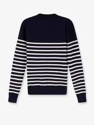 Dior Wool Sweater With Striped Pattern And Embroidered Logo
