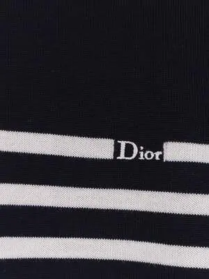 Dior Wool Sweater With Striped Pattern And Embroidered Logo