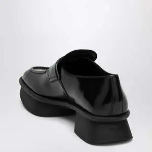 Prada Brushed Leather Loafers - Black