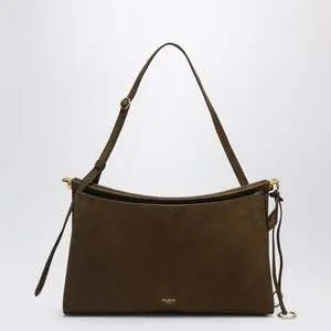 Alaïa Le Click Pocket 35 East-west Shoulder Bag In Nubuck - Green