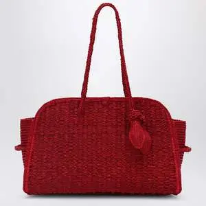 Jacquemus Raffia Bowling Bag - Red
