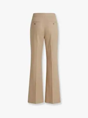 Max Mara High Rise Wide Leg Linen Trousers - Multicolor