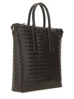 Bottega Veneta North-south Woven Tote Bag - Brown