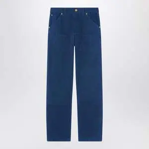 Versace Petrol Cotton Carpenter Trousers - Blue