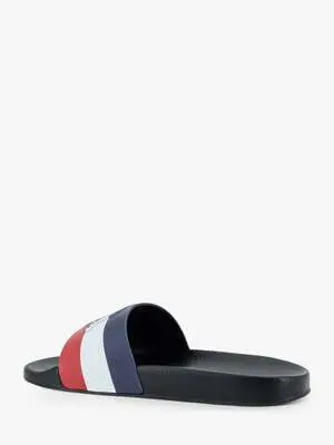 Moncler Basile Rubber Slide Sandals With Tricolor Logo Patch - Multicolor