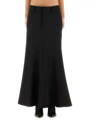 Balenciaga Godet Maxi Skirt - Black