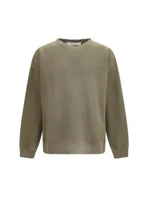 GOLDEN GOOSE Journey Crewneck Sweatshirt In Garment-dyed Cotton Fleece - Green