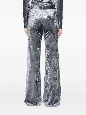 FORTE_FORTE Velvet Crushed Flared Trousers