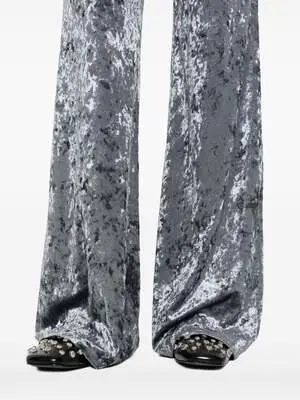 FORTE_FORTE Velvet Crushed Flared Trousers - Multicolor