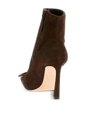 ROGER VIVIER Trompette Suede Leather Ankle Boots With Buckle Detailing - Multicolor