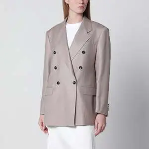 Tagliatore Double-breasted Blazer In Wool And Silk Blend - Gray