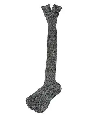 Miu Miu Lamé Ribbed Knee-high Socks - Multicolor