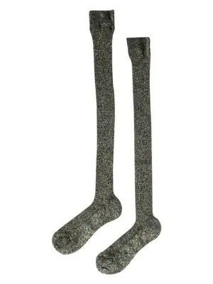 Miu Miu Lamé Ribbed Knee-high Socks - Multicolor