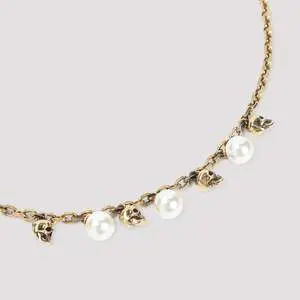 Alexander McQueen Pearly Skull Choker Necklace