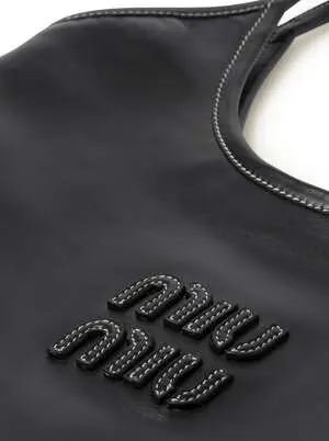 Miu Miu Calf Leather Tote Bag - Black