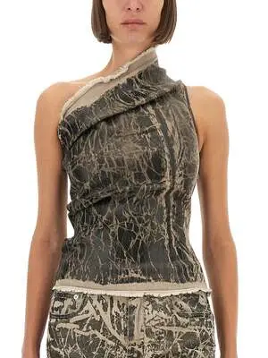 Rick Owens Athena Asymmetrical Top - Black