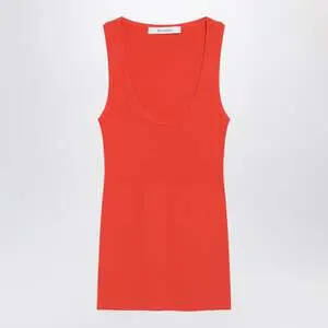 Max Mara Ribbed Technical Yarn Sleeveless Top - Red