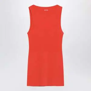 Max Mara Ribbed Technical Yarn Sleeveless Top - Red