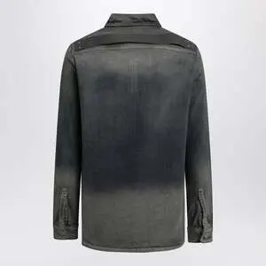 Rick Owens Fogpocket Shirt In Grey Degrade Denim