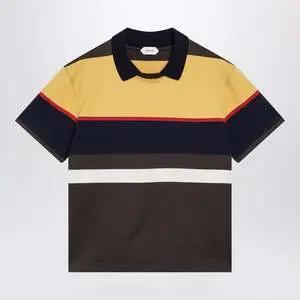 Versace Color-block Striped Cotton Polo T-shirt