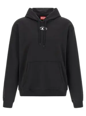 DIESEL® S-norm-hood-iod Cotton Hoodie - Black