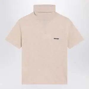 Miu Miu Cashmere Turtleneck Sweater With Embroidered Logo