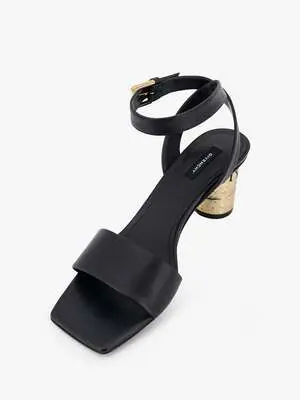 Givenchy Leather Heeled Sandals With Metal Heel