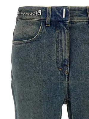 Givenchy Chain Detail Bootcut Jeans - Blue