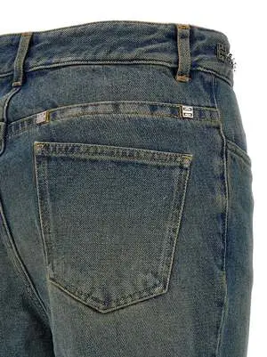 Givenchy Chain Detail Bootcut Jeans - Blue