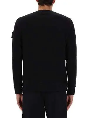 Stone Island Cotton Crewneck Sweatshirt - Black