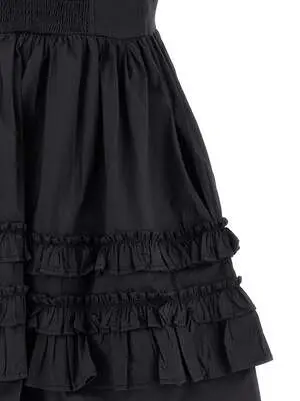 GANNI Mini Frill Dress - Black