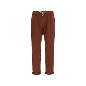 Brunello Cucinelli BRUNELLO CUCINELLI Brown Cotton Silk Blend Track Pants Brown