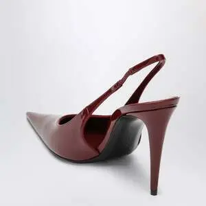 Saint Laurent Guermantes Slingback Pumps In Patent Leather - Red