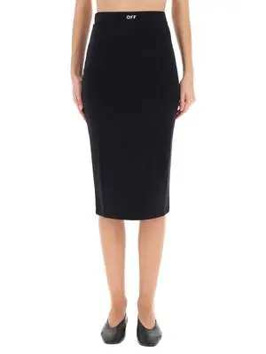 Off-White Midi Logo Skirt - Black