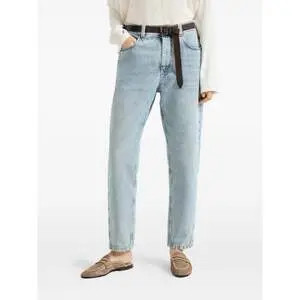 Brunello Cucinelli Light Wash Tapered Denim Jeans - Blue