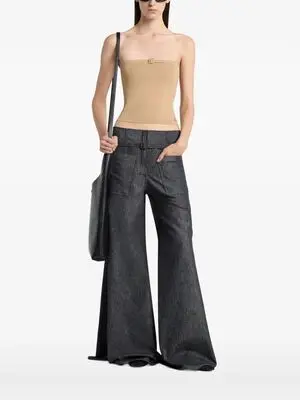 COURREGES Buckled Knit Bustier Top
