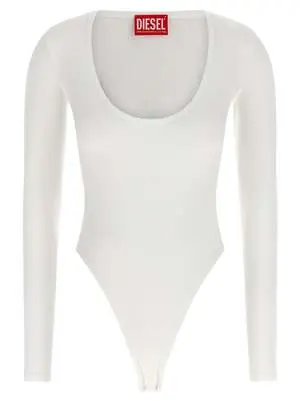 DIESEL® DIESEL T-Bodyn' Ribbed Viscose Blend Bodysuit With Logo Patch