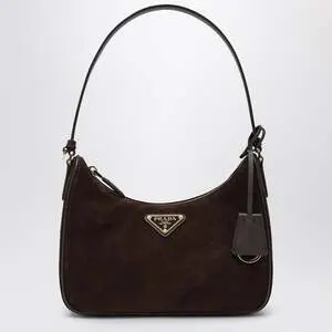 Prada Re-edition 2005 Mini Bag In Suede Leather - Brown