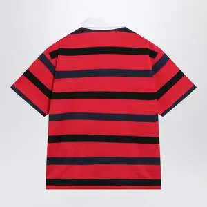 Prada Short-sleeved Polo Shirt With / Blue Stripes