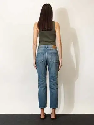 Saint Laurent Blue Denim High-waisted Slim Fit Jeans - Multicolor