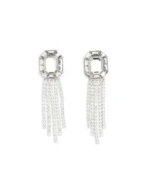 SELF-PORTRAIT Crystal Drop Earrings - Silver