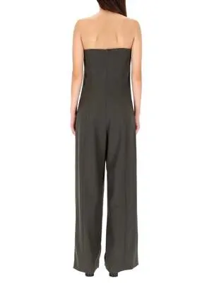 JEAN PAUL GAULTIER Strapless Wool Blend Jumpsuit - Gray