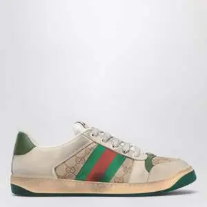 Gucci Beige Gg Fabric Screener Sneakers - Multicolor