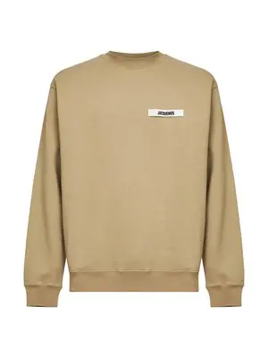 Jacquemus The Gros Grain Sweatshirt In Dark Beige Organic Cotton - Multicolor