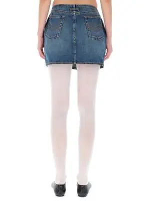 JEAN PAUL GAULTIER Double Zipper Miniskirt - Blue