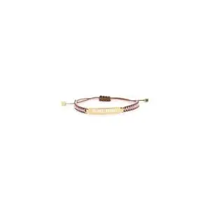 Miu Miu Woven Cord Bracelet With Logo Plaque - Multicolor