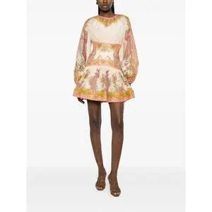 Zimmermann Floral Print Silk And Cotton Dress - Cream