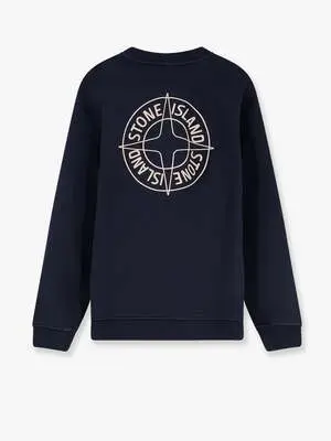 Stone Island Oversized Cotton Sweatshirt With Embossed Logo Patch