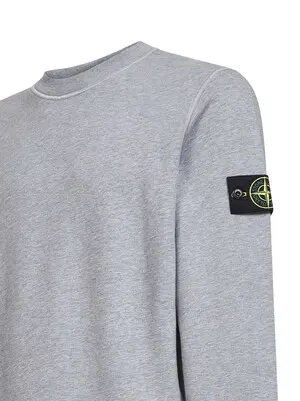 Stone Island Crewneck Sweatshirt With Ribbed Details - Multicolor